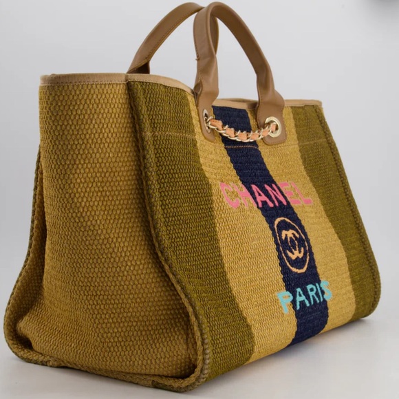 CHANEL | Bags | Chanel Raffia Large Deauville Tote | Poshmark